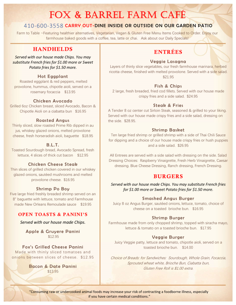 Our Menu